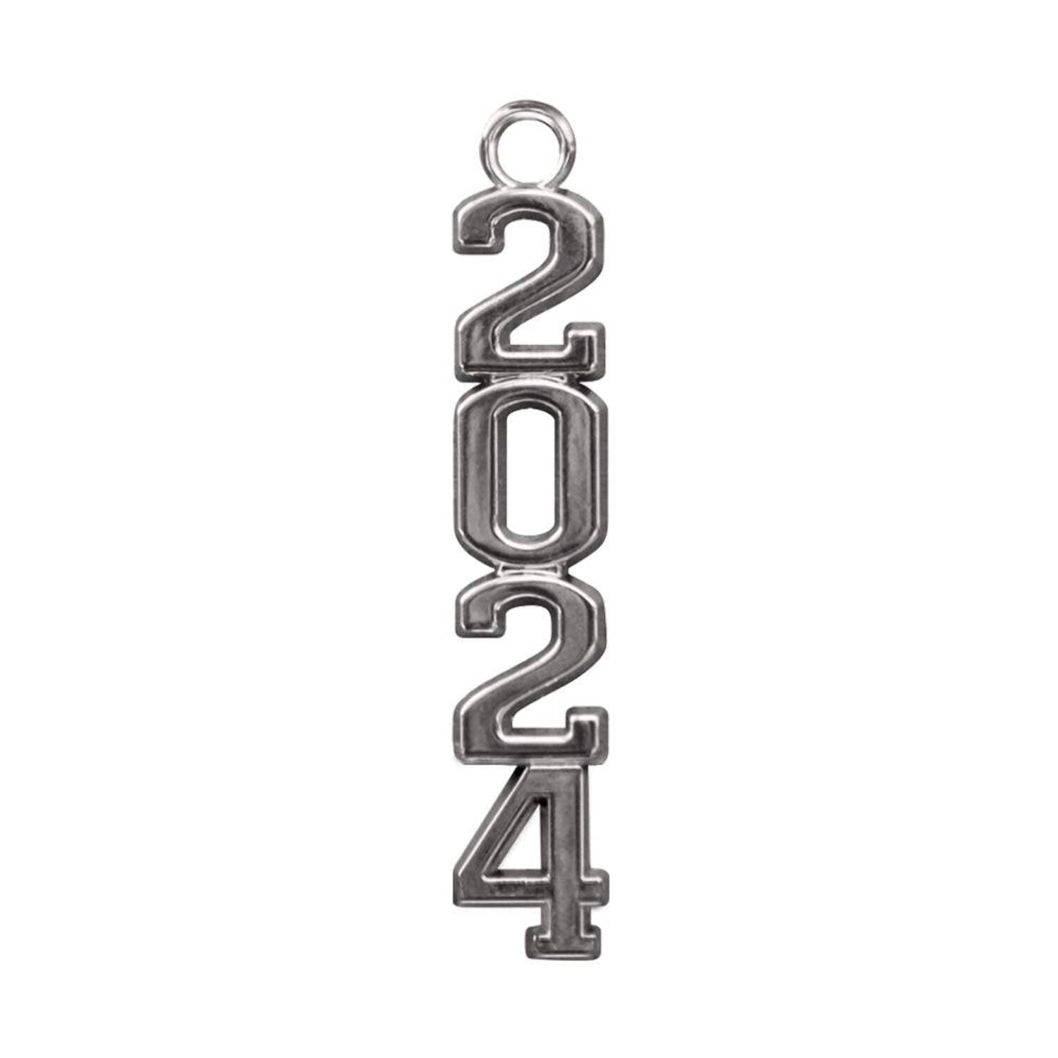 Endea Graduation Jewelry: Silver Tassel Date Charm with Stacked Year ...