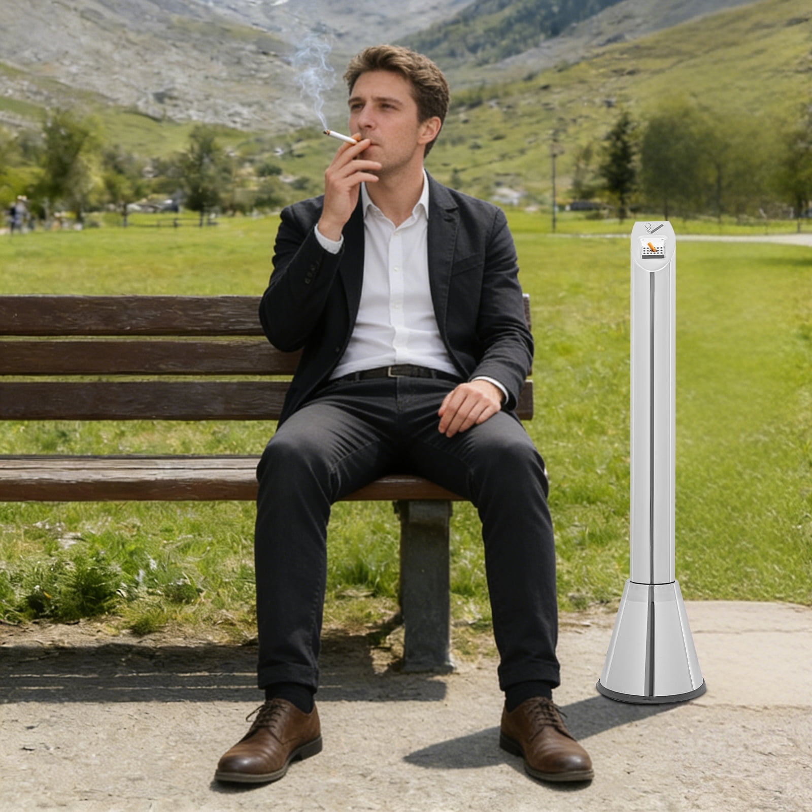 Silver Stainless Steel 1.1m Diagonal Soot Column With Lock Vertical ...