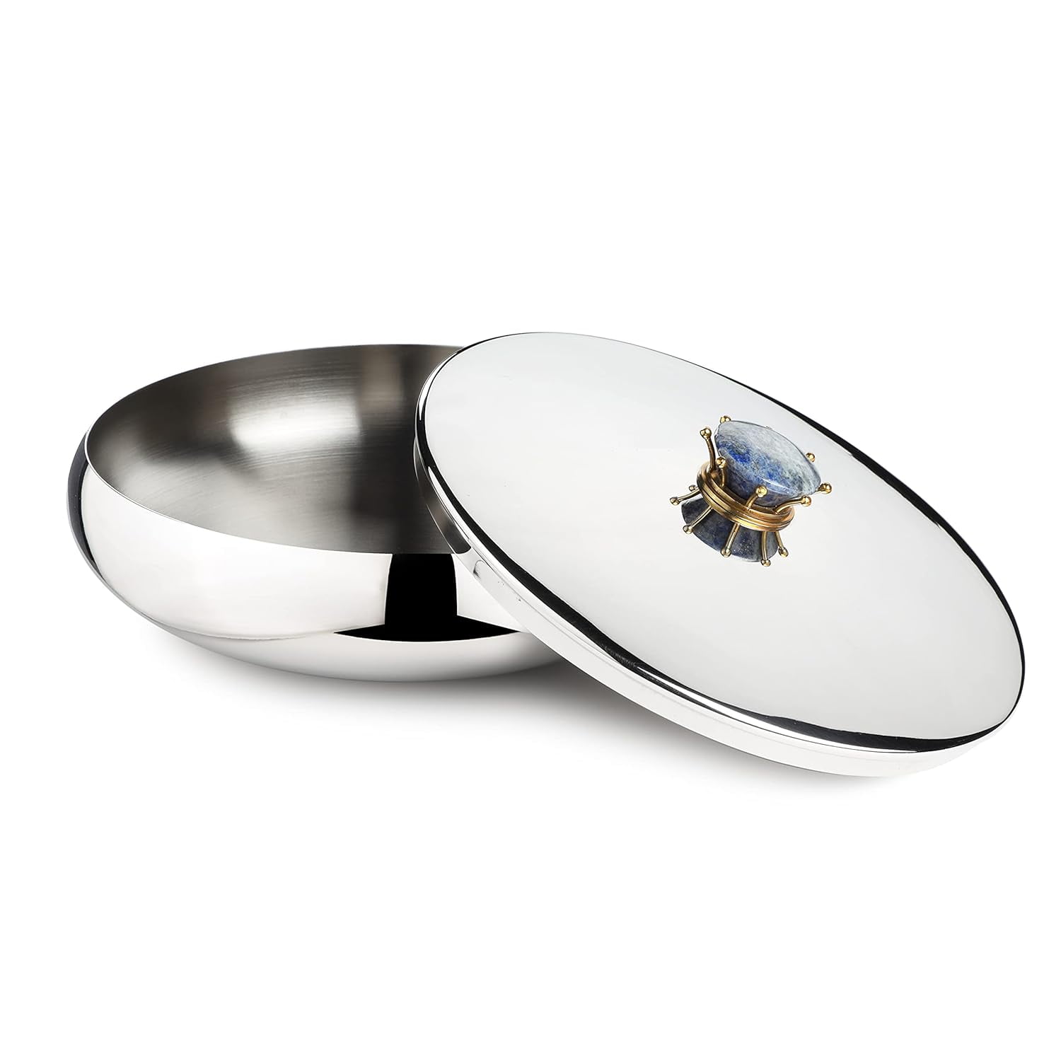 Silver Stainless Steel Bowl With Lid | Storing & Serving Bowl | Lapis ...