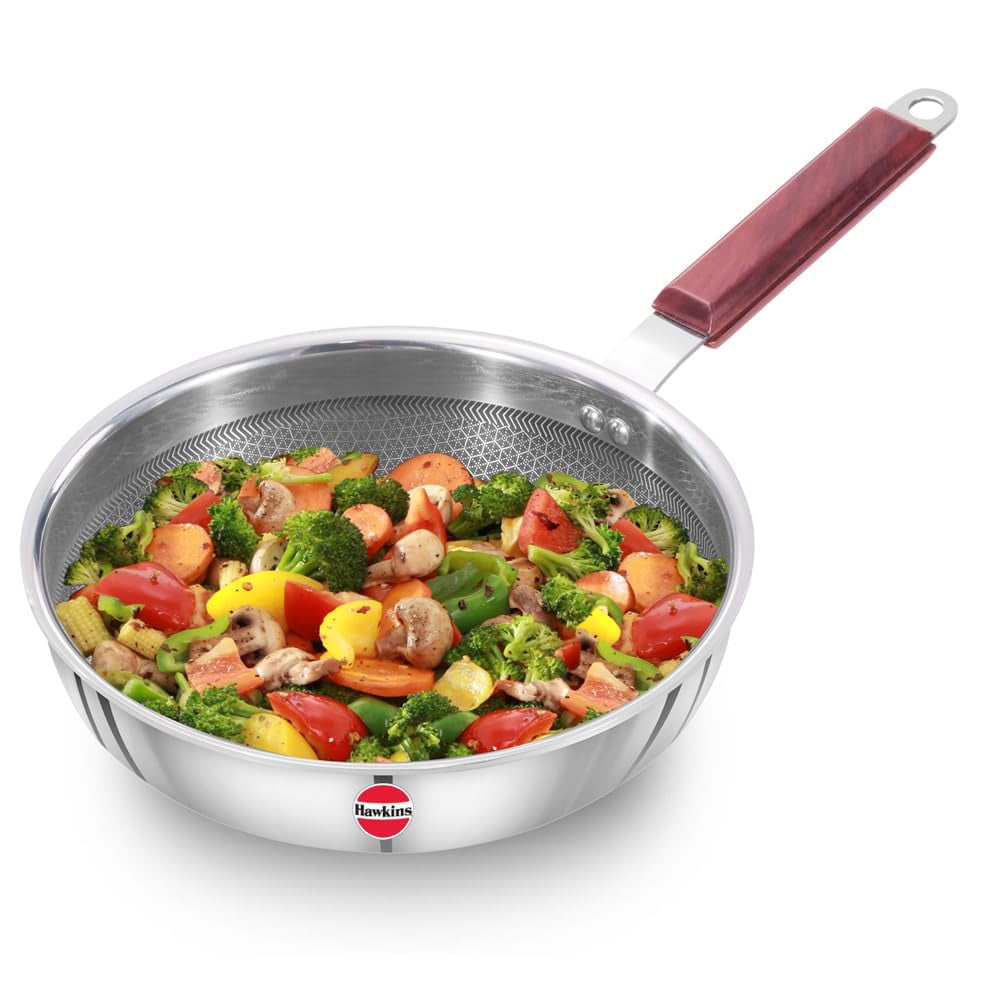 Silver Stainless Steel Frying Pan 22 Cm | Triply Stainless Steel ...