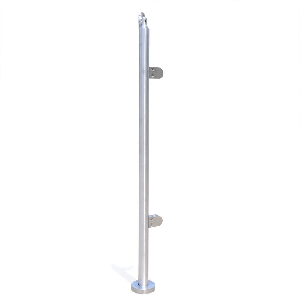 Silver Stainless Steel Glass Balustrade Platform Column Railing Post ...