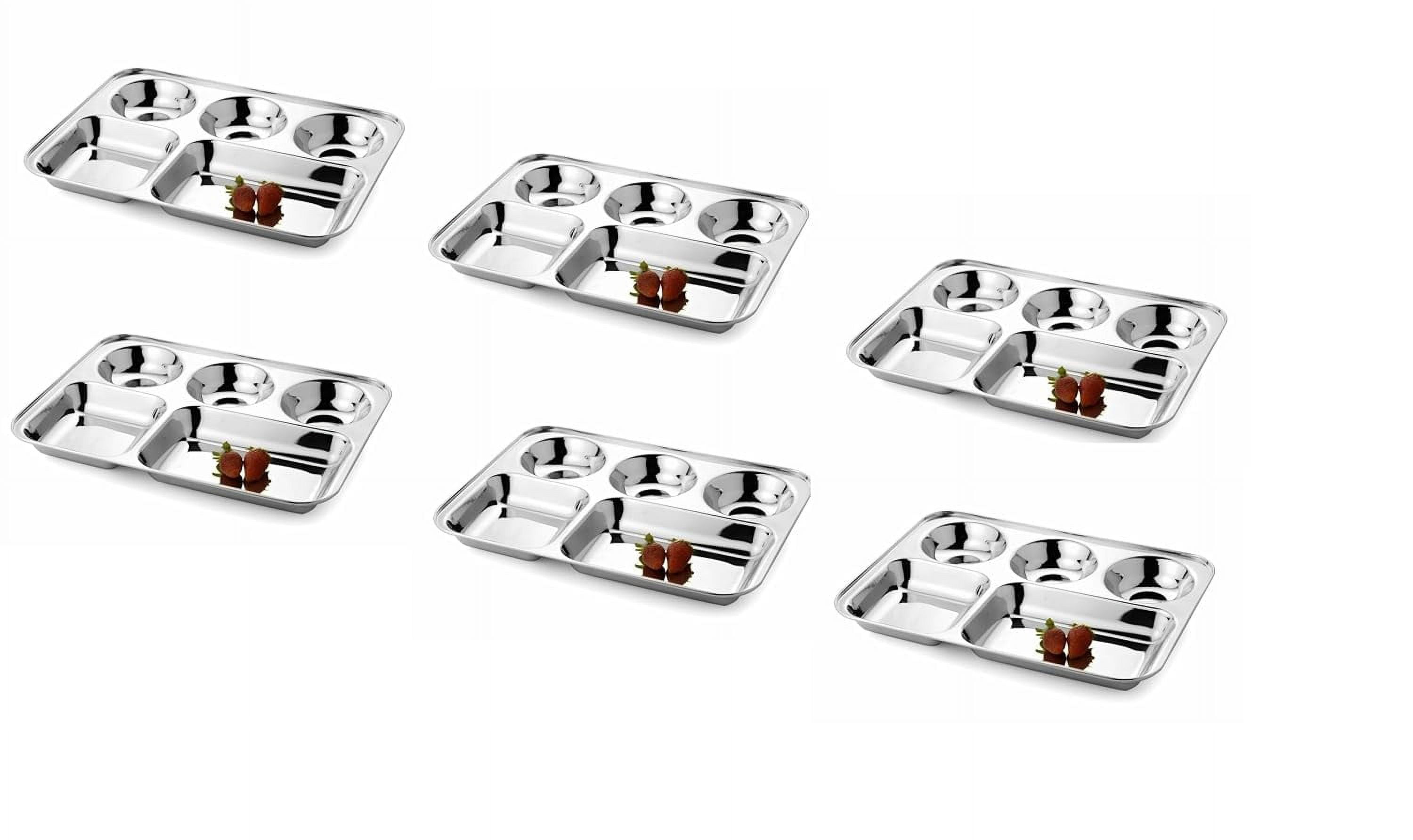 Silver Stainless Steel Sandwich Tray Set, 5 Pieces, Microwave Safe ...
