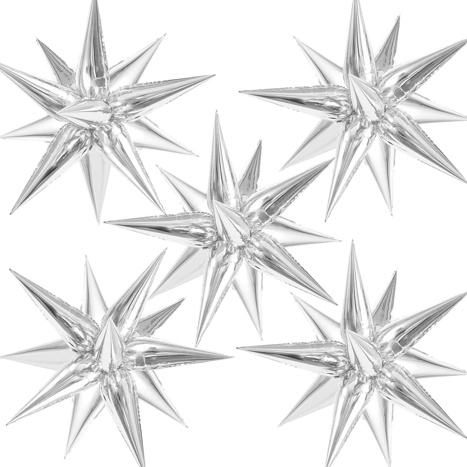 Silver Star Balloons Foil Explosion Cone Balloon for Wedding ...