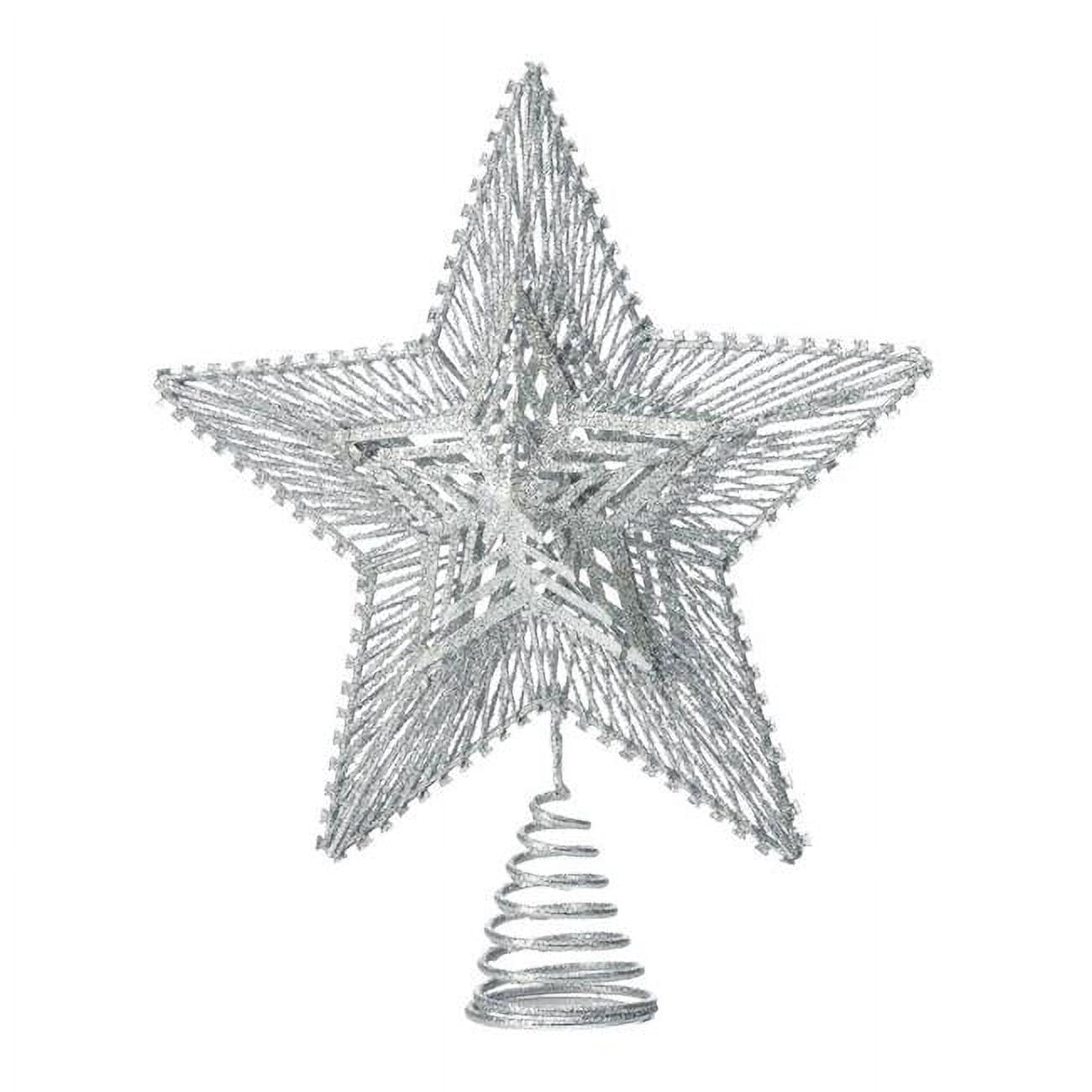 Silver Star Christmas Tree Topper, Cotton & Metal - Walmart.com