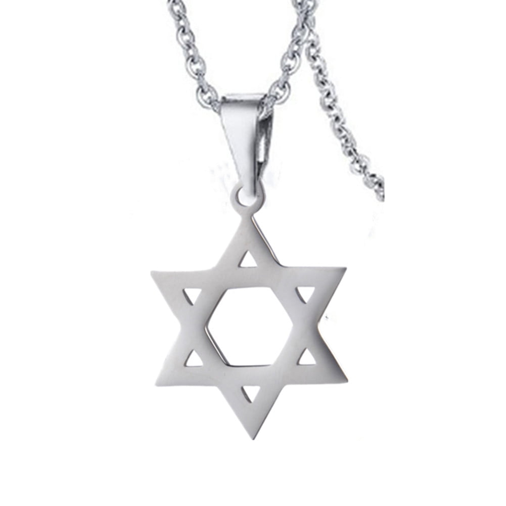 Silver Star of David Necklace Jewish Six-Pointed Star Talismanic ...