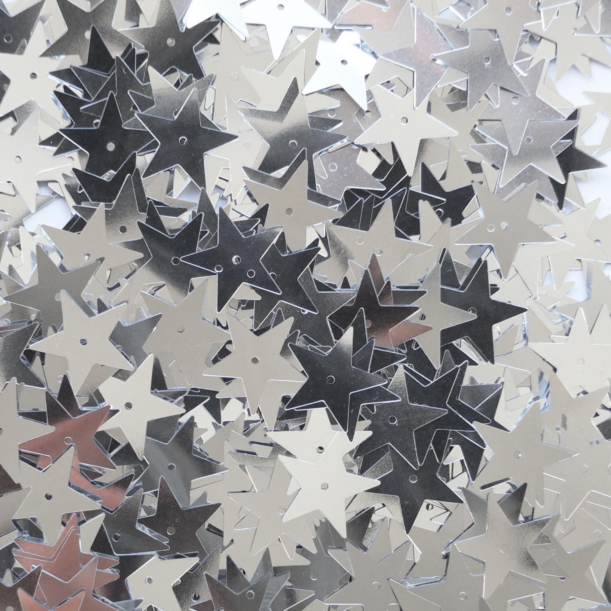 Silver Star Sequins 15mm Shiny Metallic Made in USA - Walmart.com