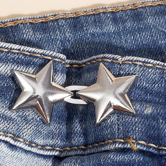Silver Star Shaped Adjustable Jeans Belt Pants Tuck Band Plus Size ...