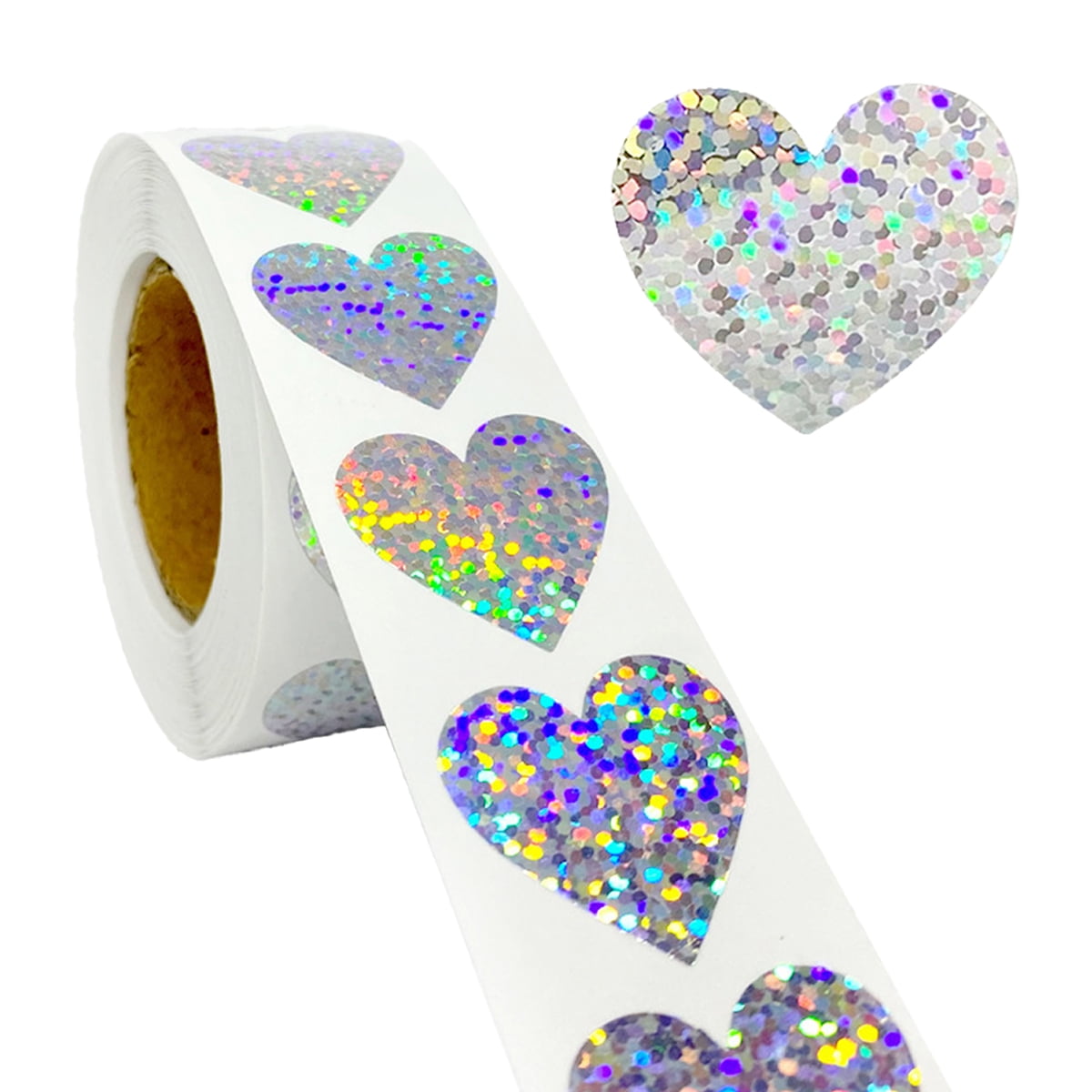 Silver Star Stickers Roll 1 inch Self Adhesive Sparkly Shiny Stars ...