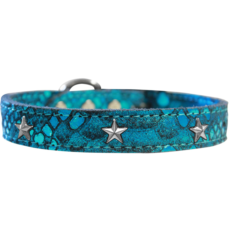 Silver Star Widget Dragon Skin Genuine Leather Dog Collar - Walmart.com