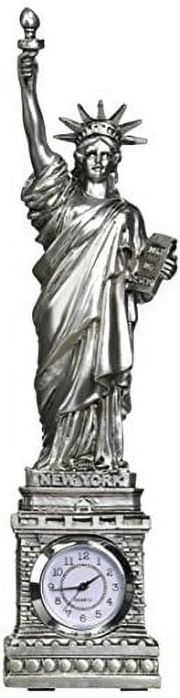 Silver Statue of Liberty Clock 10 " Figurine; New York City Clocks and ...