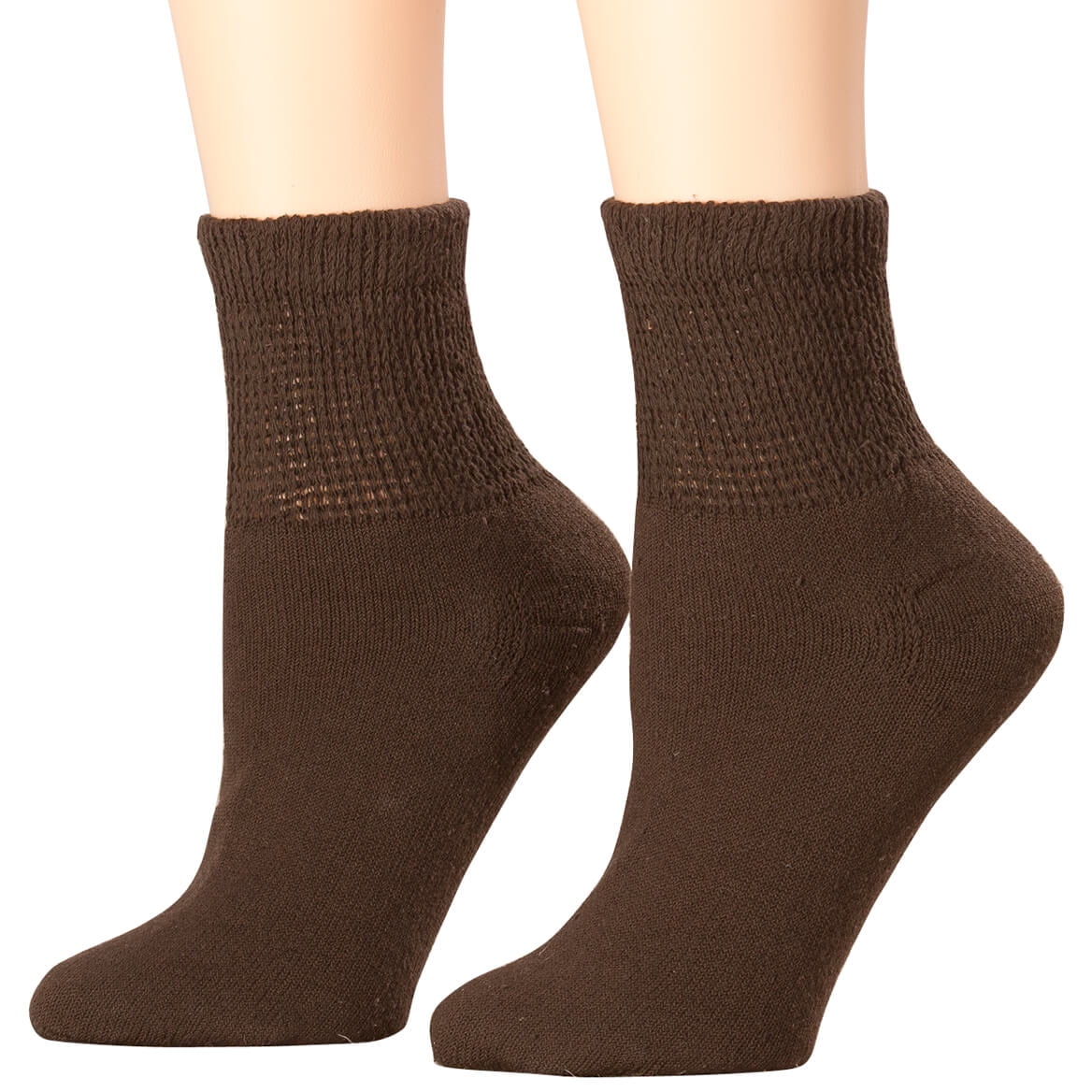 Silver Steps™ Quarter-Cut Diabetic Socks, 3 Pack- SM-BROWN - Walmart.com