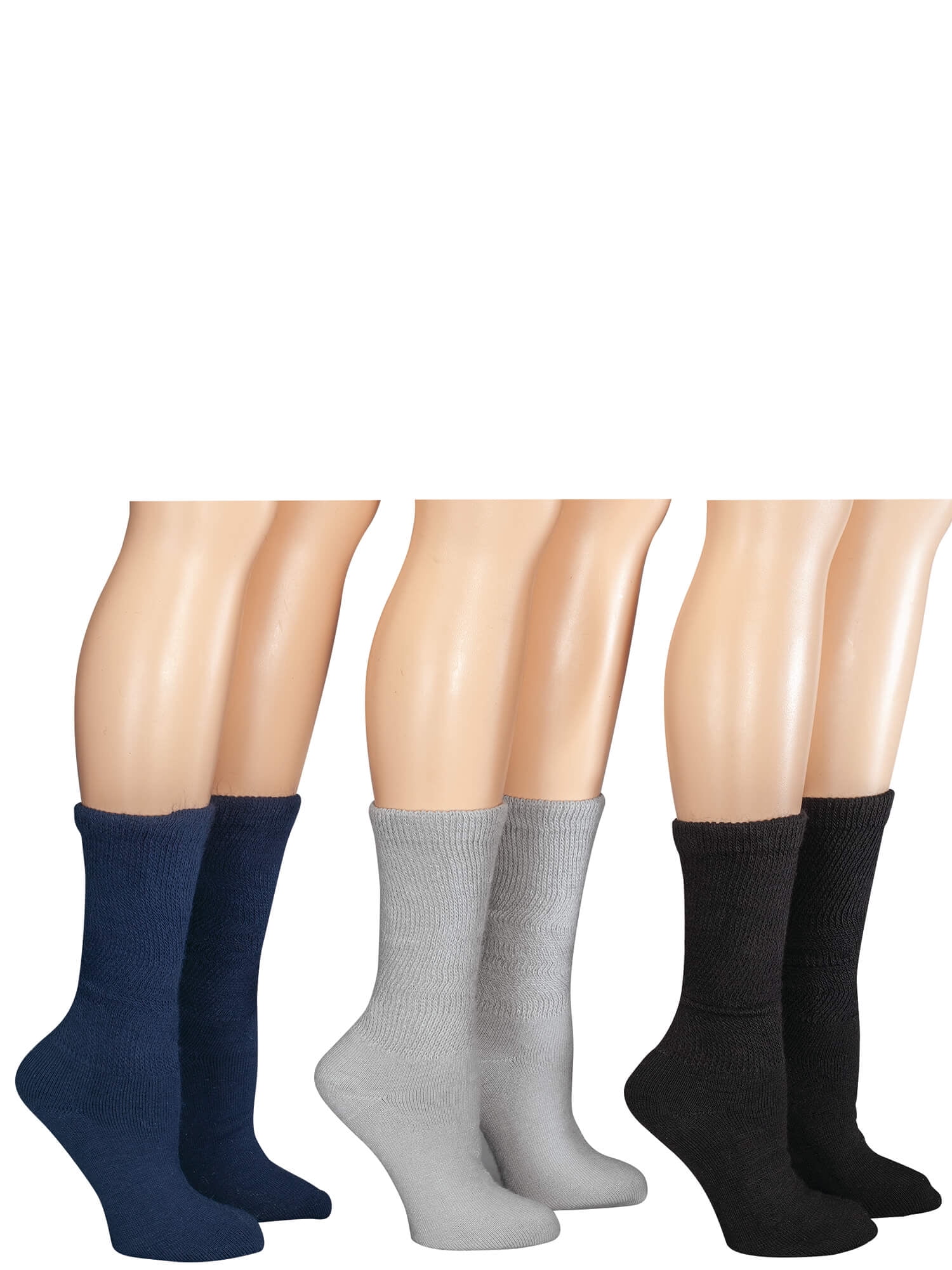 Silver StepsTM Extra Plush Crew Cut Diabetic Socks, 3 Pair - Walmart.com