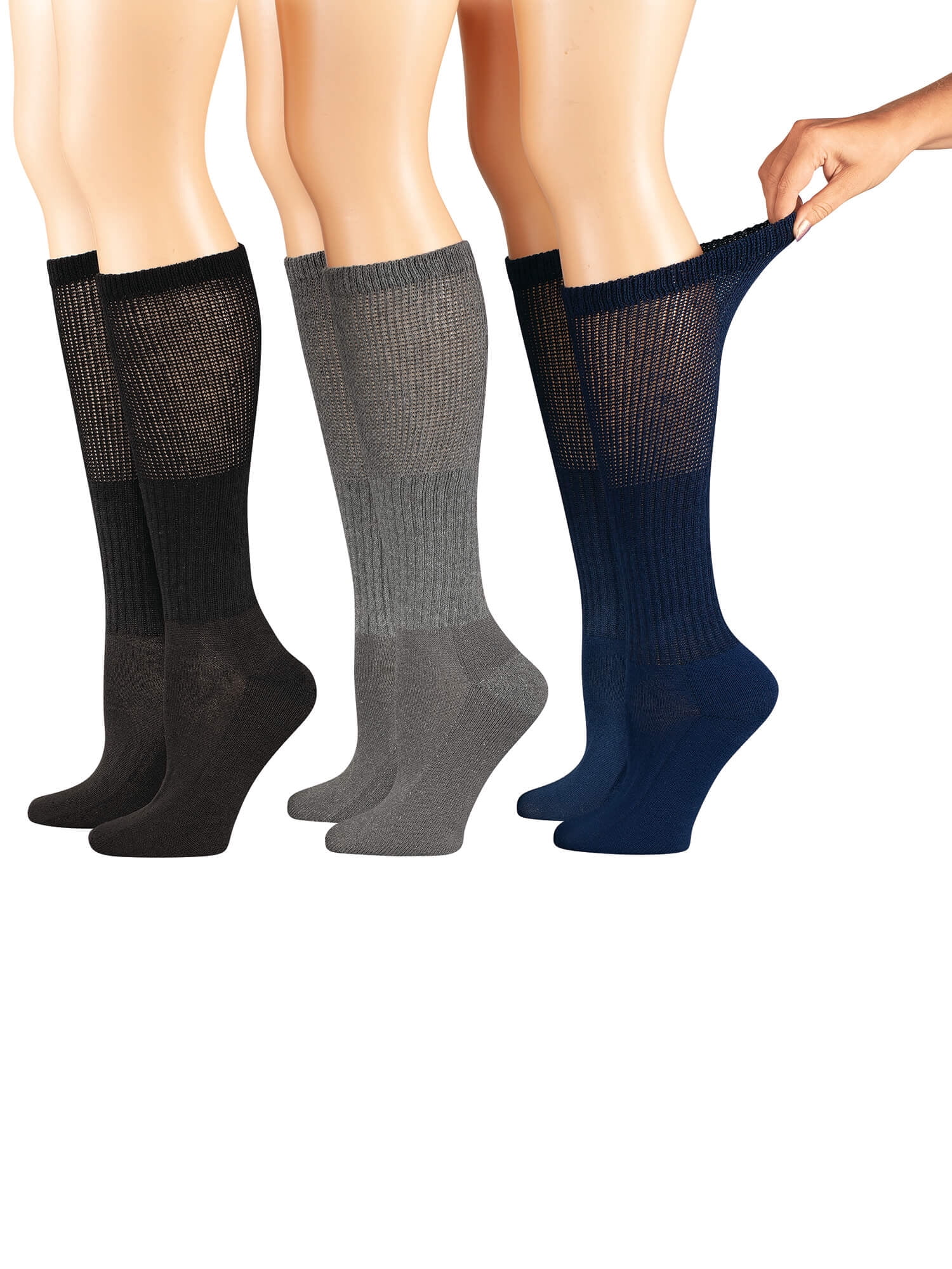 Silver Steps Extra Wide Diabetic Socks, 3 Pair - Walmart.com