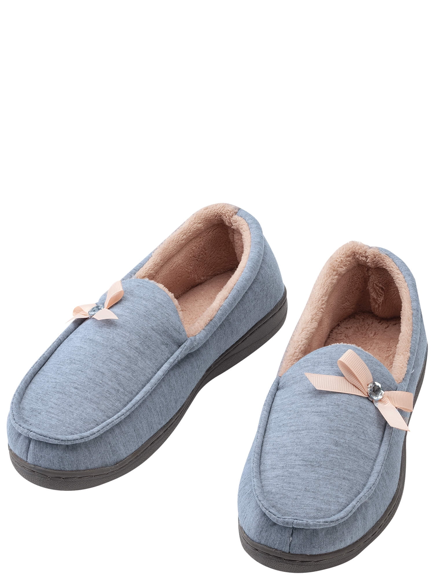 Silver StepsTM Lightweight House Slippers, Soft Plush Lining, Non-Skid ...