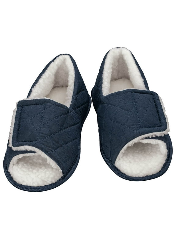 LongBay Women's Adjustable Diabetic Slippers Memory Foam Arthritis ...
