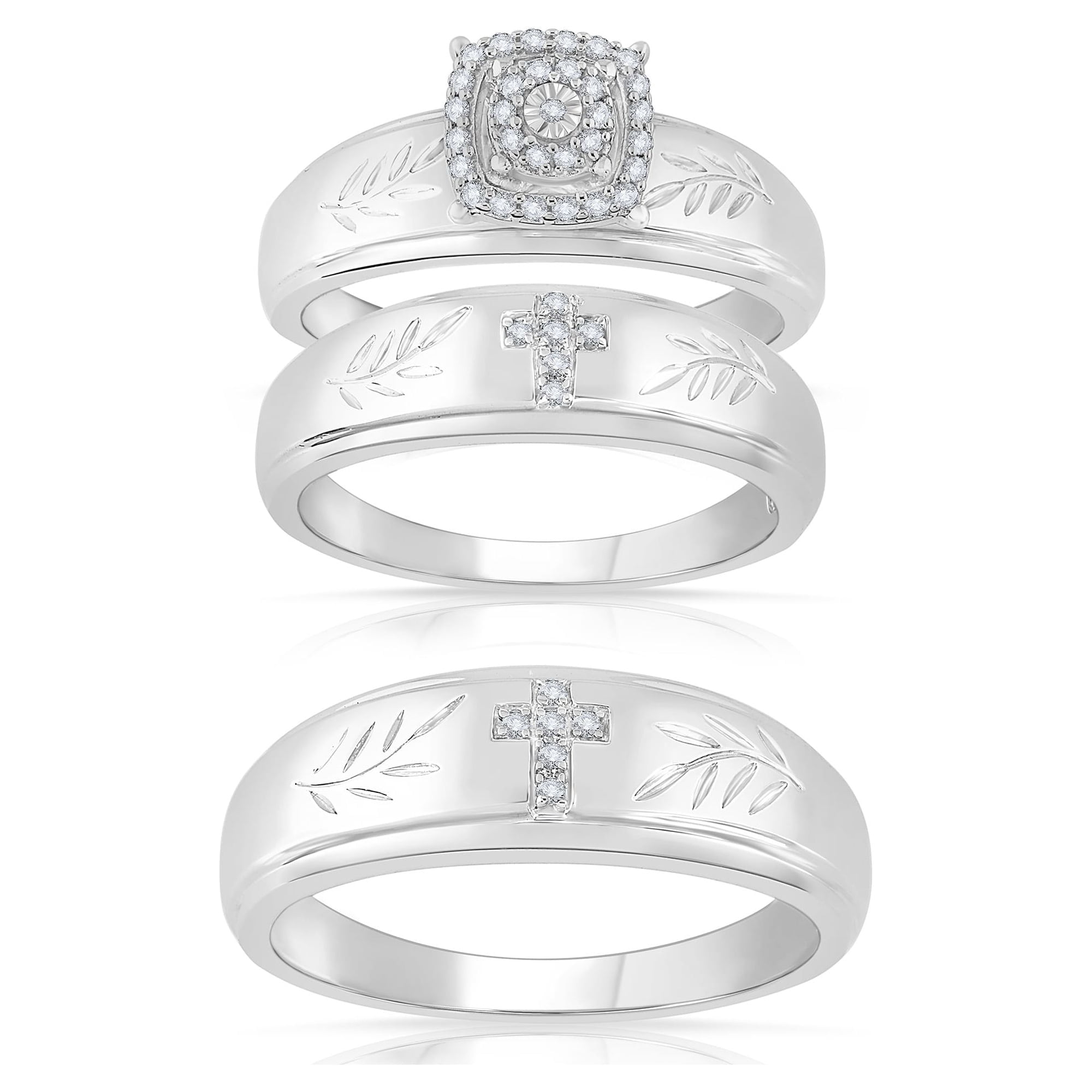 Silver & Stone Jewels Forever Bride 1/6 Ct Cubic Zirconia Engagement ...