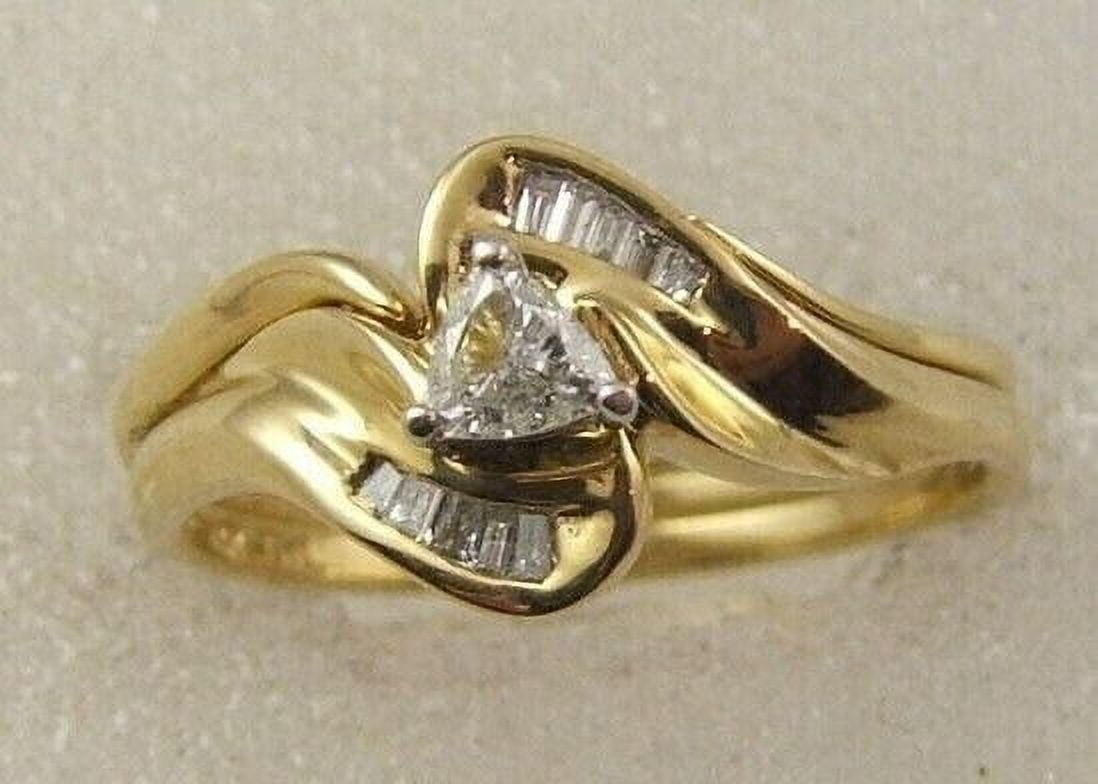 Silver & Stone Jewels Trillion Cut Cubic Zirconia Engagement Ring Set ...