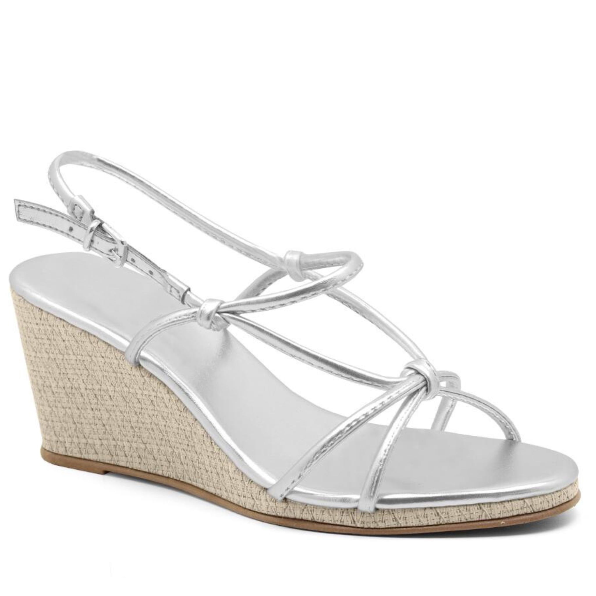 Arianna Silver Strappy Low Platform Wedge - Walmart.com