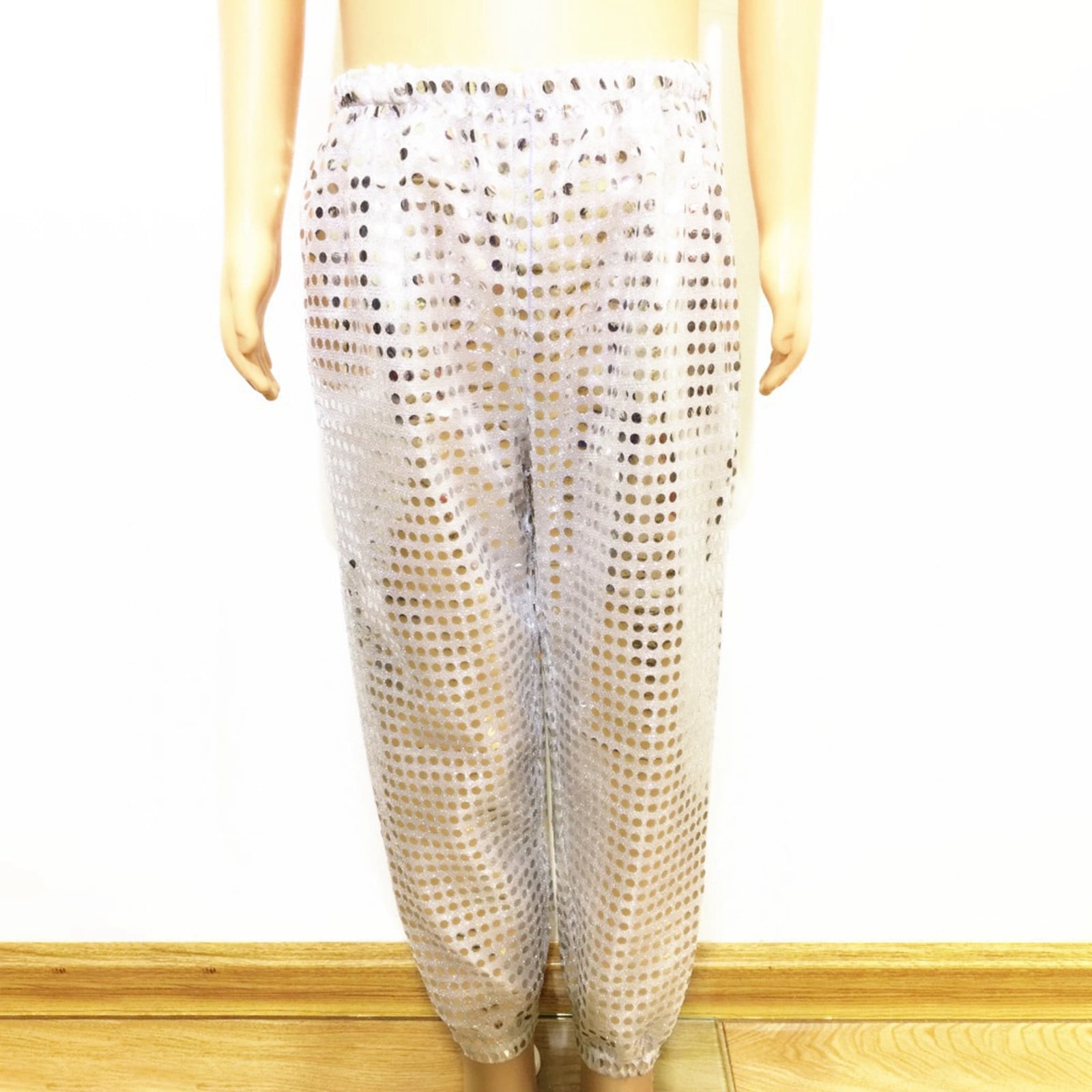 Silver Sweatpants Women Sparkle Pants 90s Hip Hop Mardi Gras Pants ...