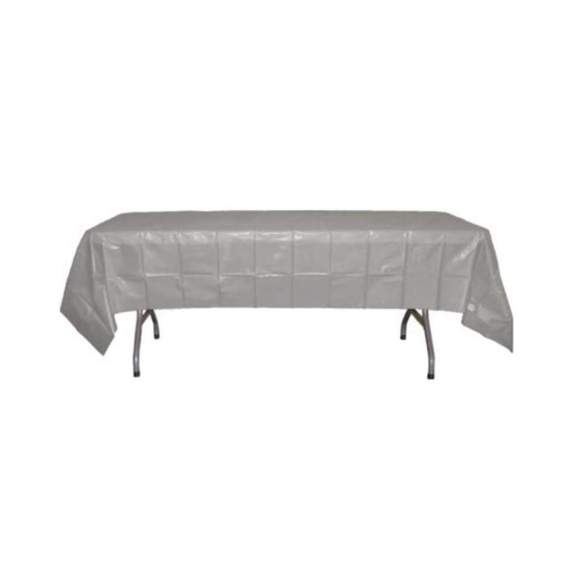 Silver Table Cover - Plastic Disposable - 54in. x 108in. Rectangle - 1 ...