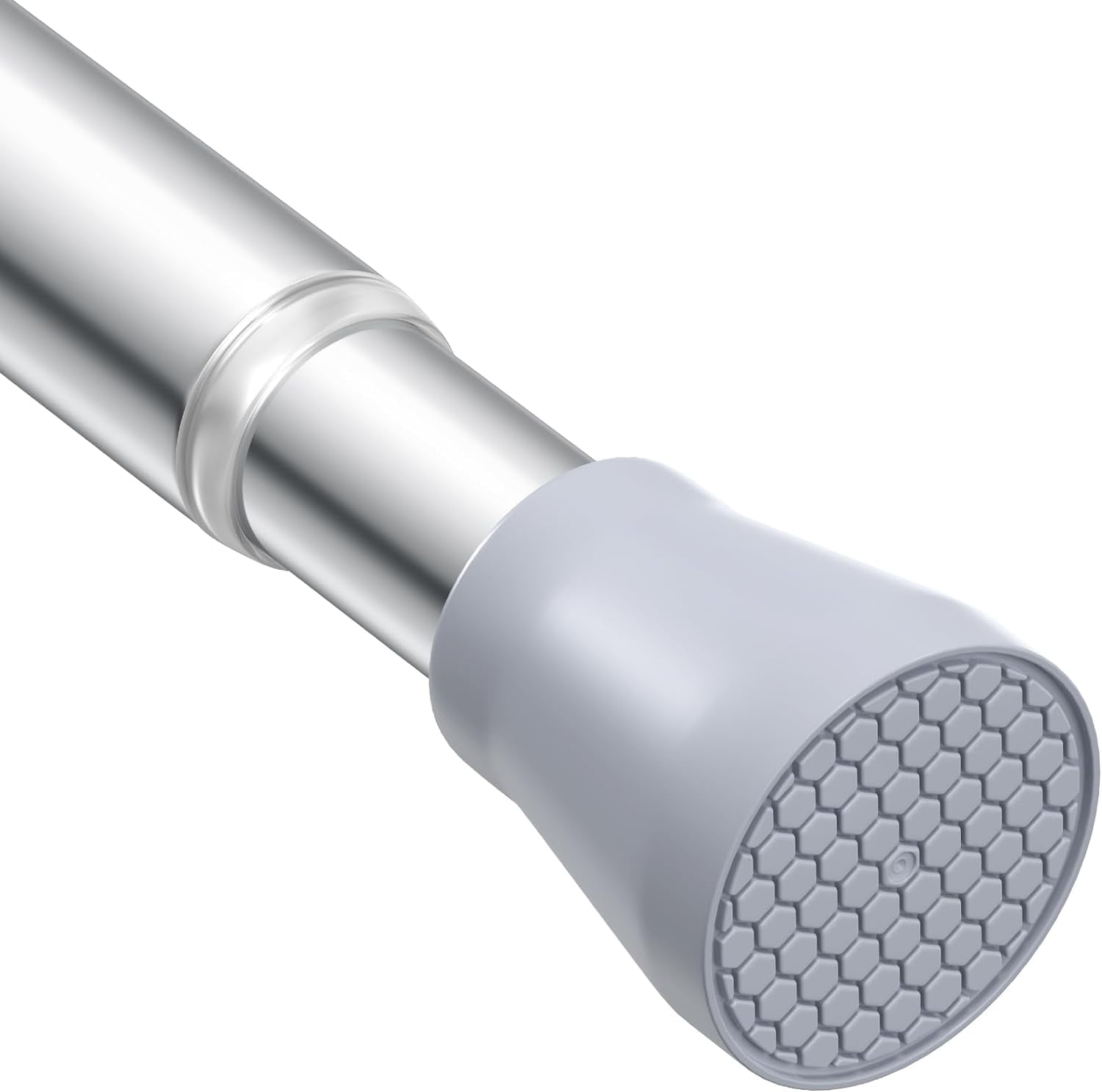 Silver Tension Curtain Rod for Windows 28 to 48 Inch,7/8"Small Shower ...