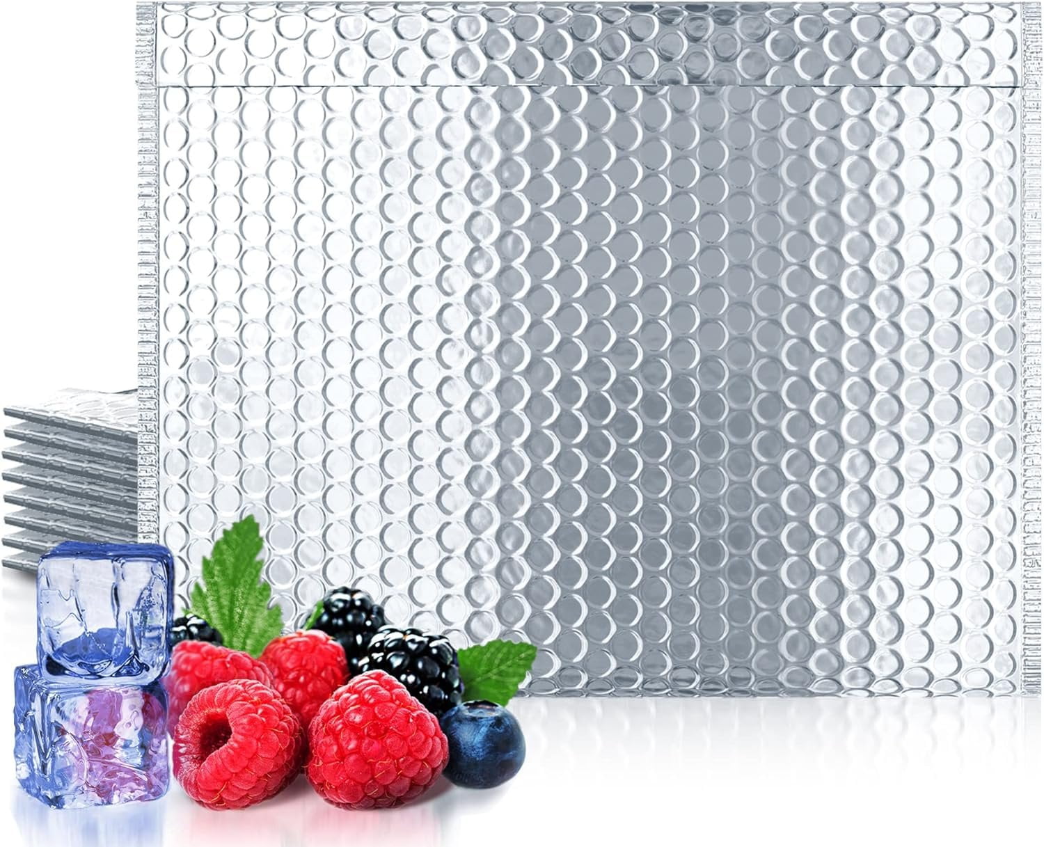 Silver Thermal Bubble Mailer, 13.75 x 10.5 Inches. 10 Pack Metallic ...