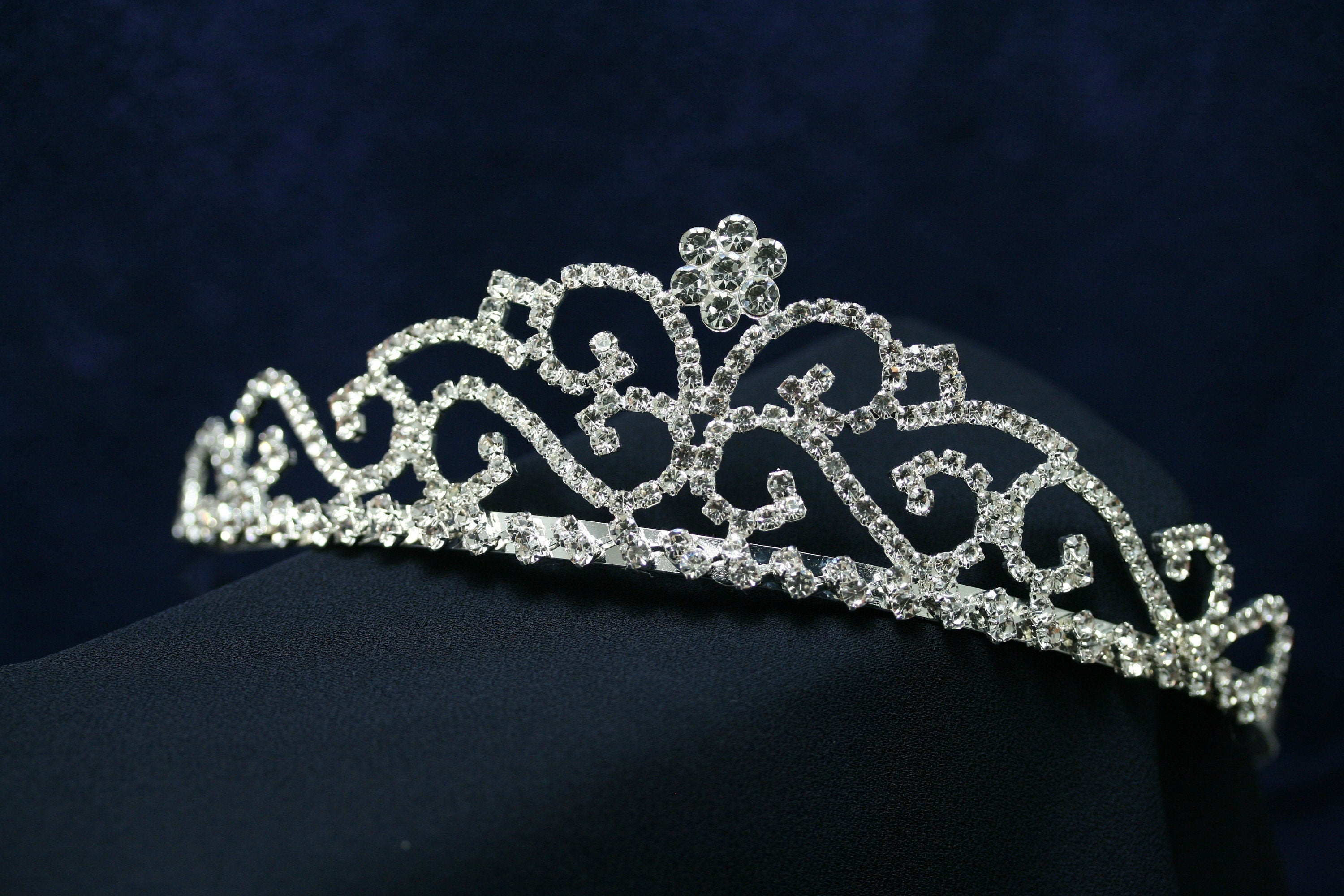 Silver Tiara Crowns Crystal Headband Princess Rhinestone Crown with ...