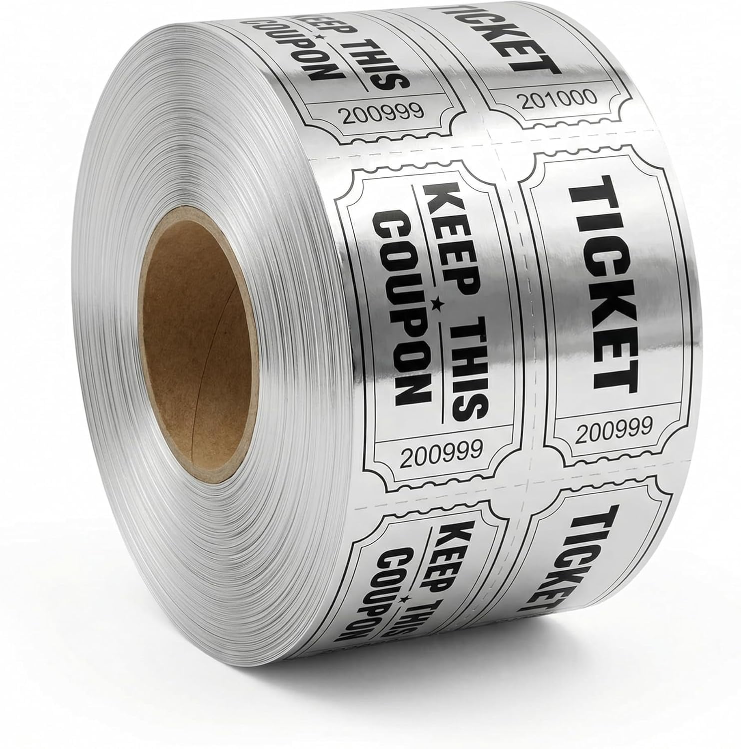 Silver Tickets 1 Roll 1000 Metallic Foil Raffle Tickets for Events ...
