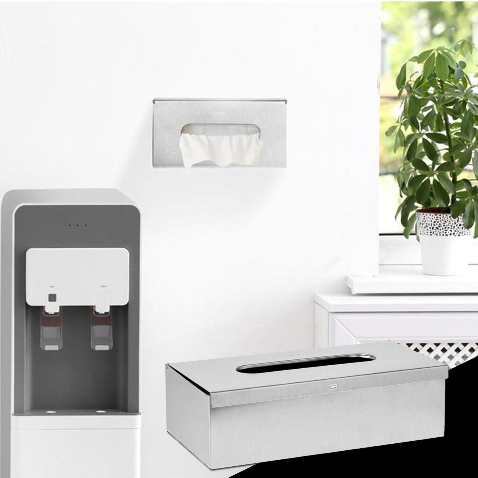 Silver Tissue Box Holder, Counter Top Facial Tissue Box Cover Holder In ...