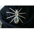 Silver Tone Clear Rhinestone 3D Halloween Spider Pin Brooch, Large ...