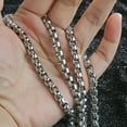 Silver Tone Rolo Box Chain Stainless Steel Necklace 1/2/3/4/5/7MM For ...