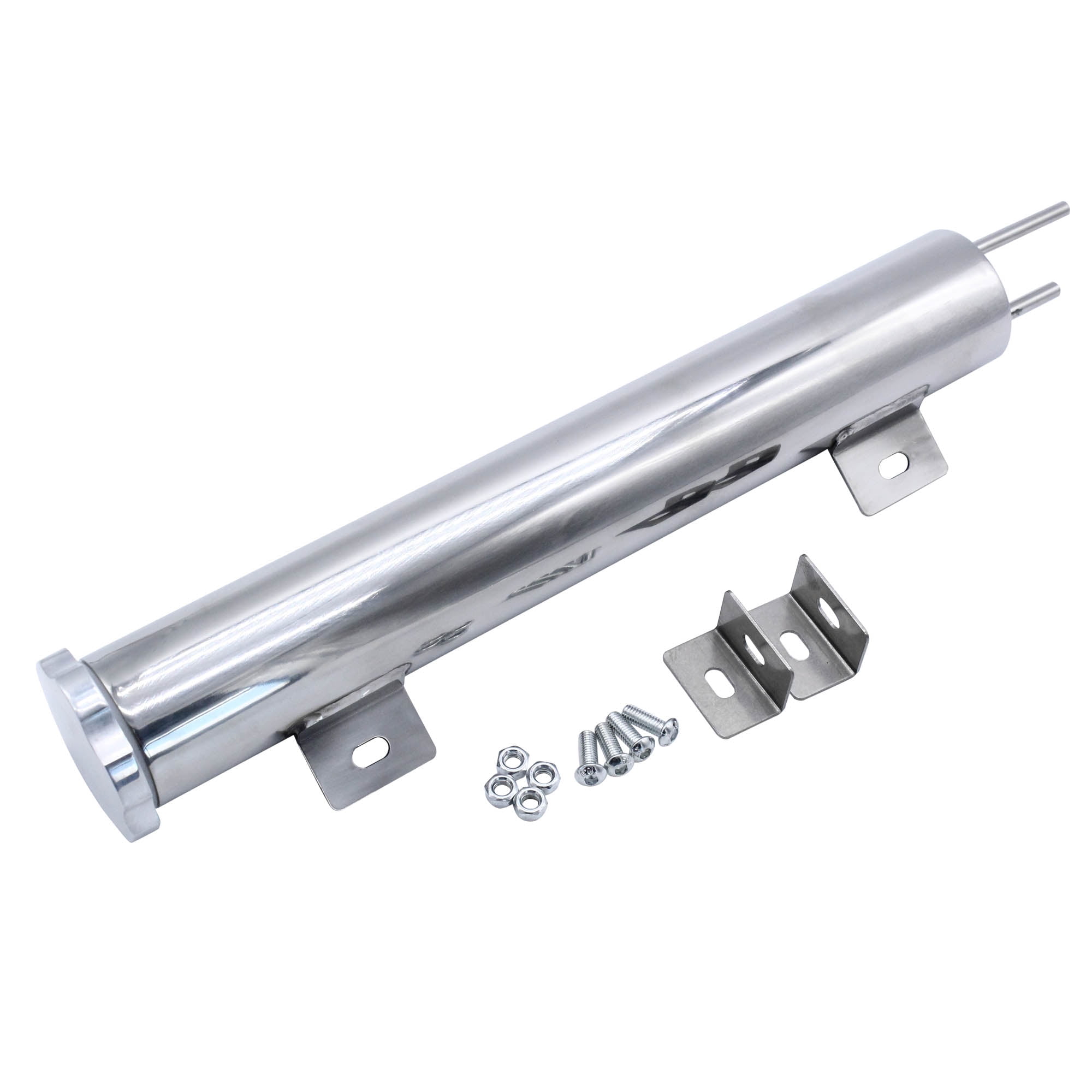 Silver Tone Universal Radiator Coolant Overflow Puke Tank Can with ...