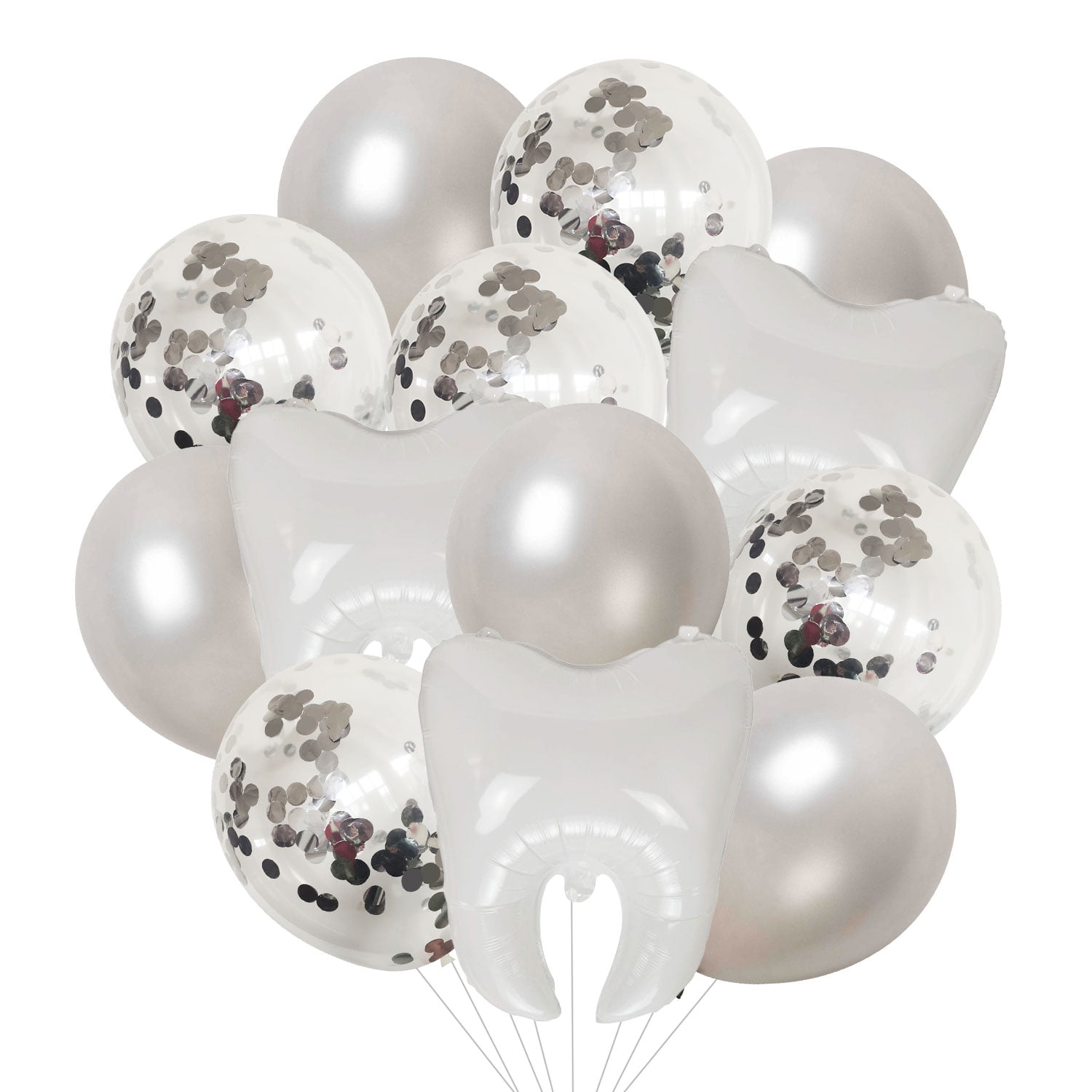 Silver Tooth Theme Balloons Set, Dental Graduation Party Balloons ...