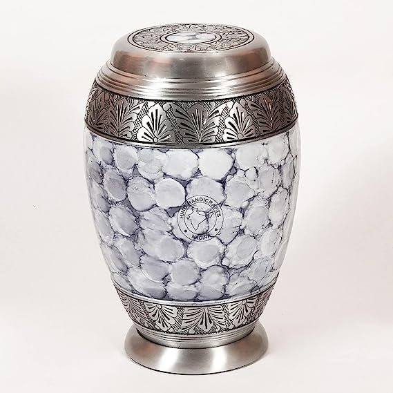 Silver Top Border Engraved Adult Cremation Urn for Human Ashes ...