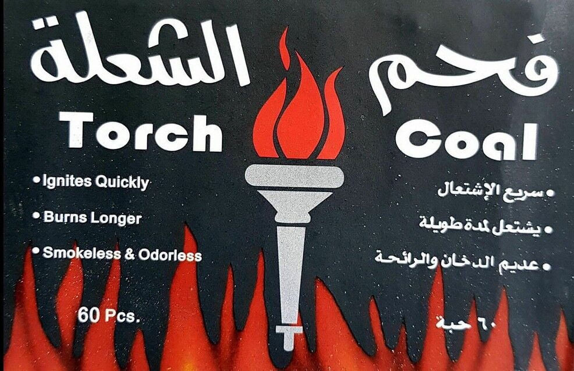 Silver Torch Coal 60pcs in Box-Ignites Quickly-Burns Longer- Smokeless ...