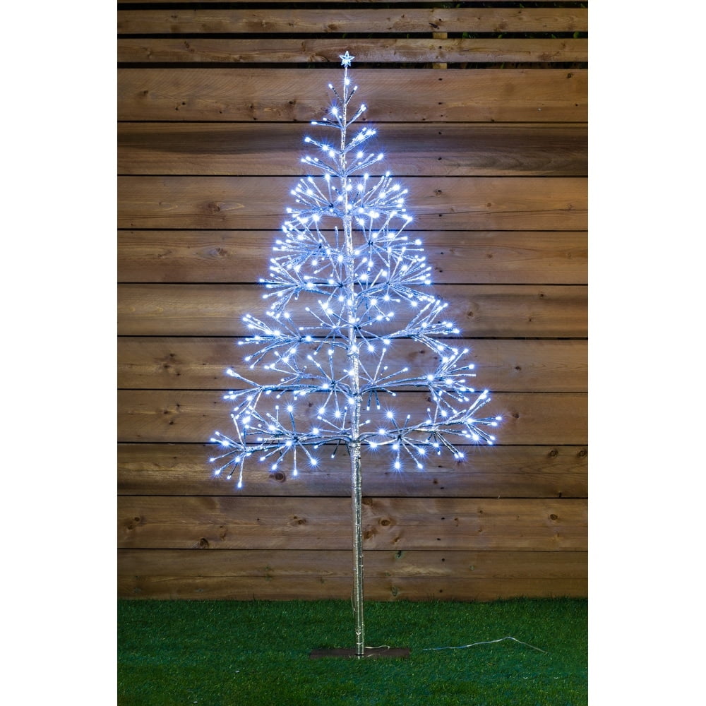 Silver Tree With 380 White Sparkling Led - 53 in - Walmart.com