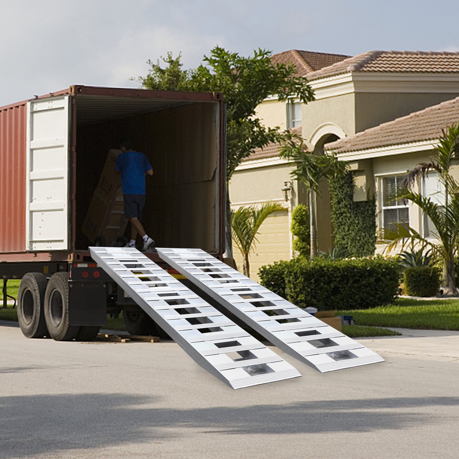 Silver Truck Trailer Hook end Knife Foot 1 Pair 2 Ramps 84 X 15 Ramps ...