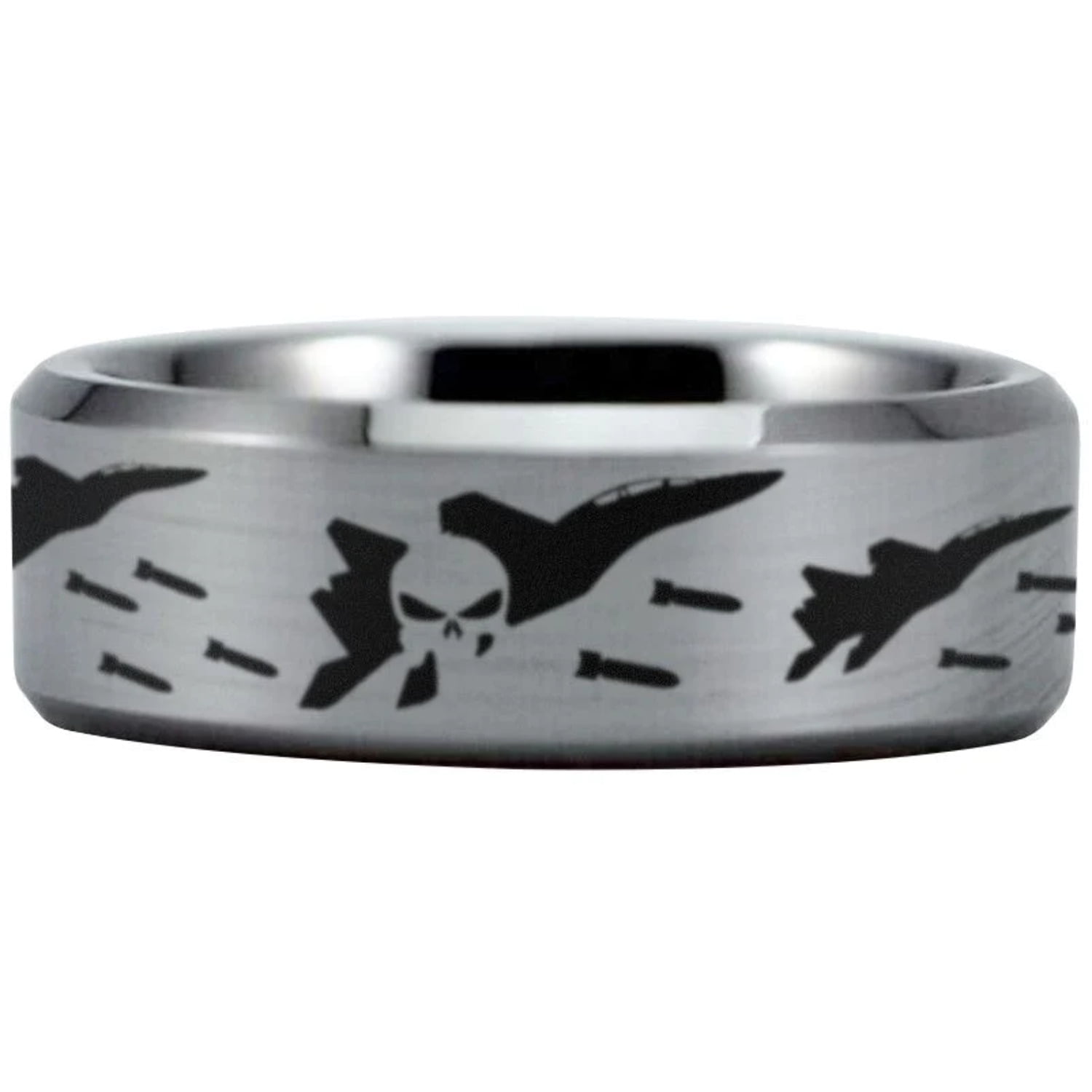 Silver Tungsten Fighter Jet Ring - Walmart.com