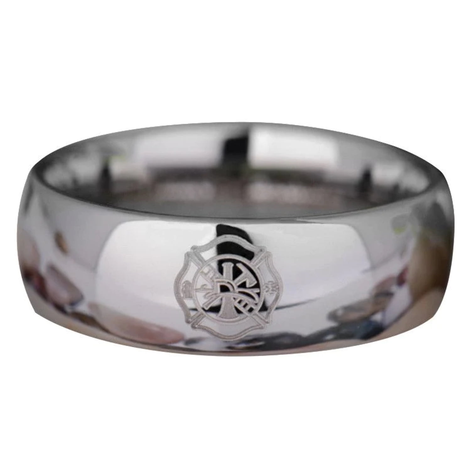 Silver Tungsten Firefighter's Ring - Walmart.com