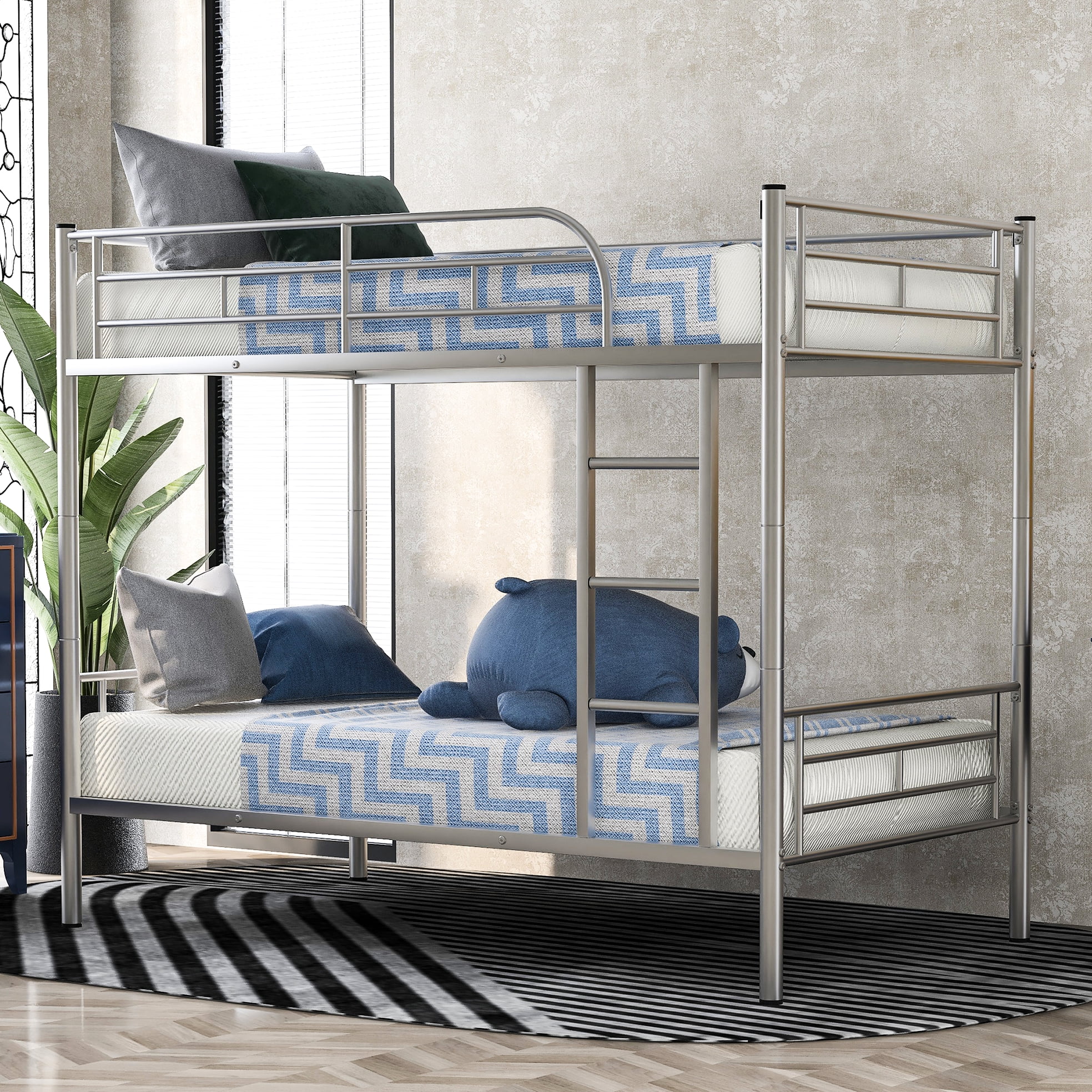 Silver Twin Over Metal Bunk - Robust Construction, Exterior, Space ...
