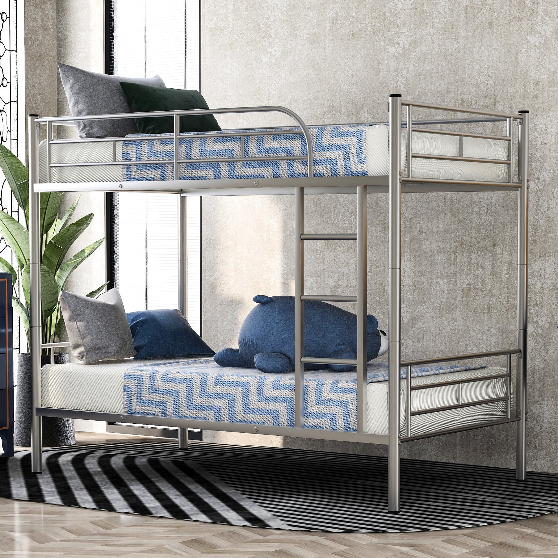 Silver Twin Over Metal Bunk - Robust Construction, Exterior, Space ...