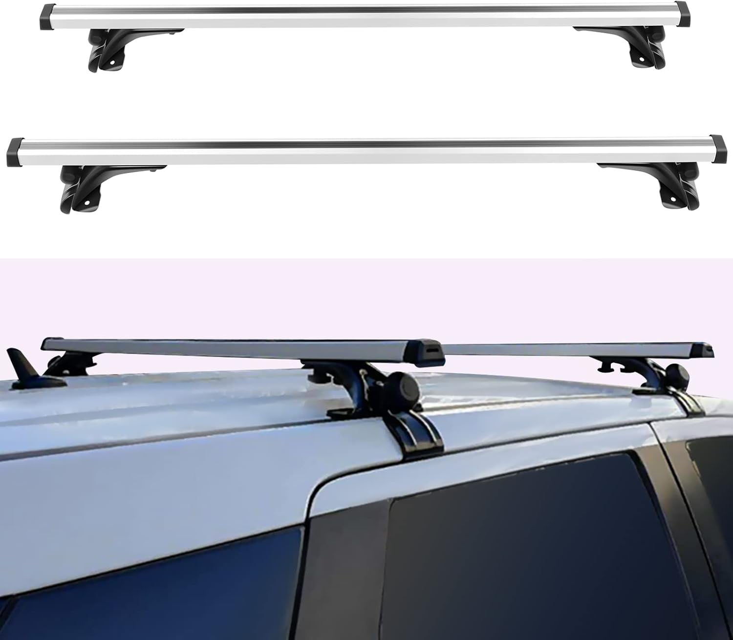 Silver Universal 48" Window Frame Roof Rack Cross Bars Cargo Bars ...