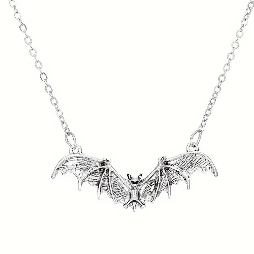 Silver Vampire Bat Pendant Necklace Wing Emo Goth Chain Pendant ...