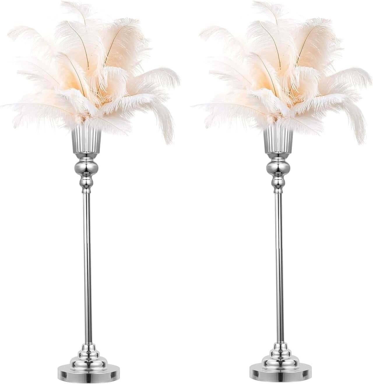 Silver Vase Centerpiece Table Decorations - 22.4" Tall Vases for ...