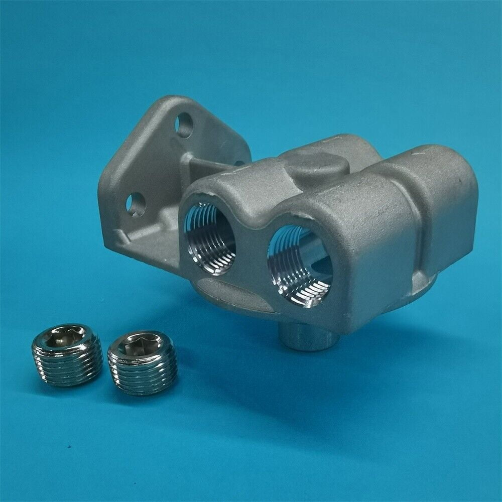 Silver WIX 24770 fuel filter remote mounting base CAT 1R-0750 1R-0749 ...