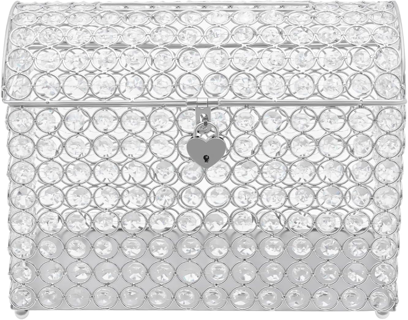 Silver Wedding Card Box Wedding Card Box With Heart Lock for Wedding ...