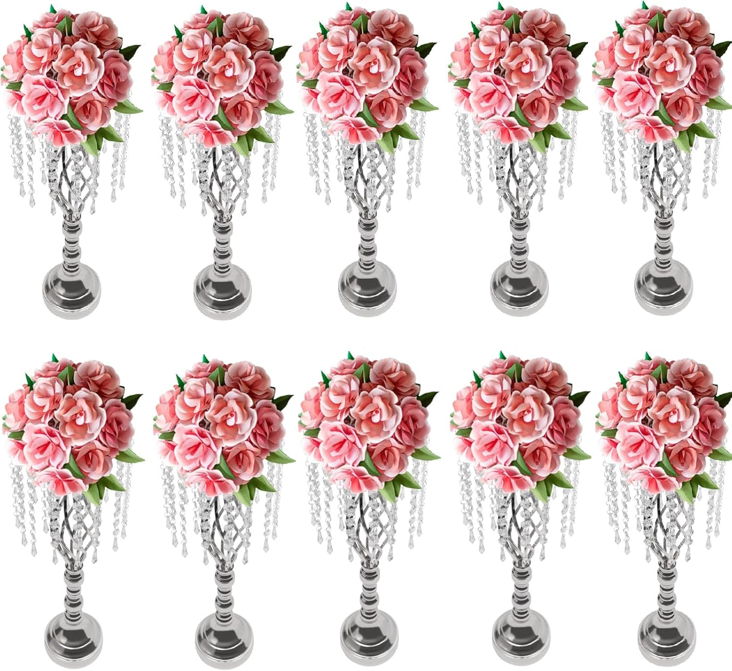 Silver Wedding Centerpieces Flower Stand, Wedding Road Lead Flower ...