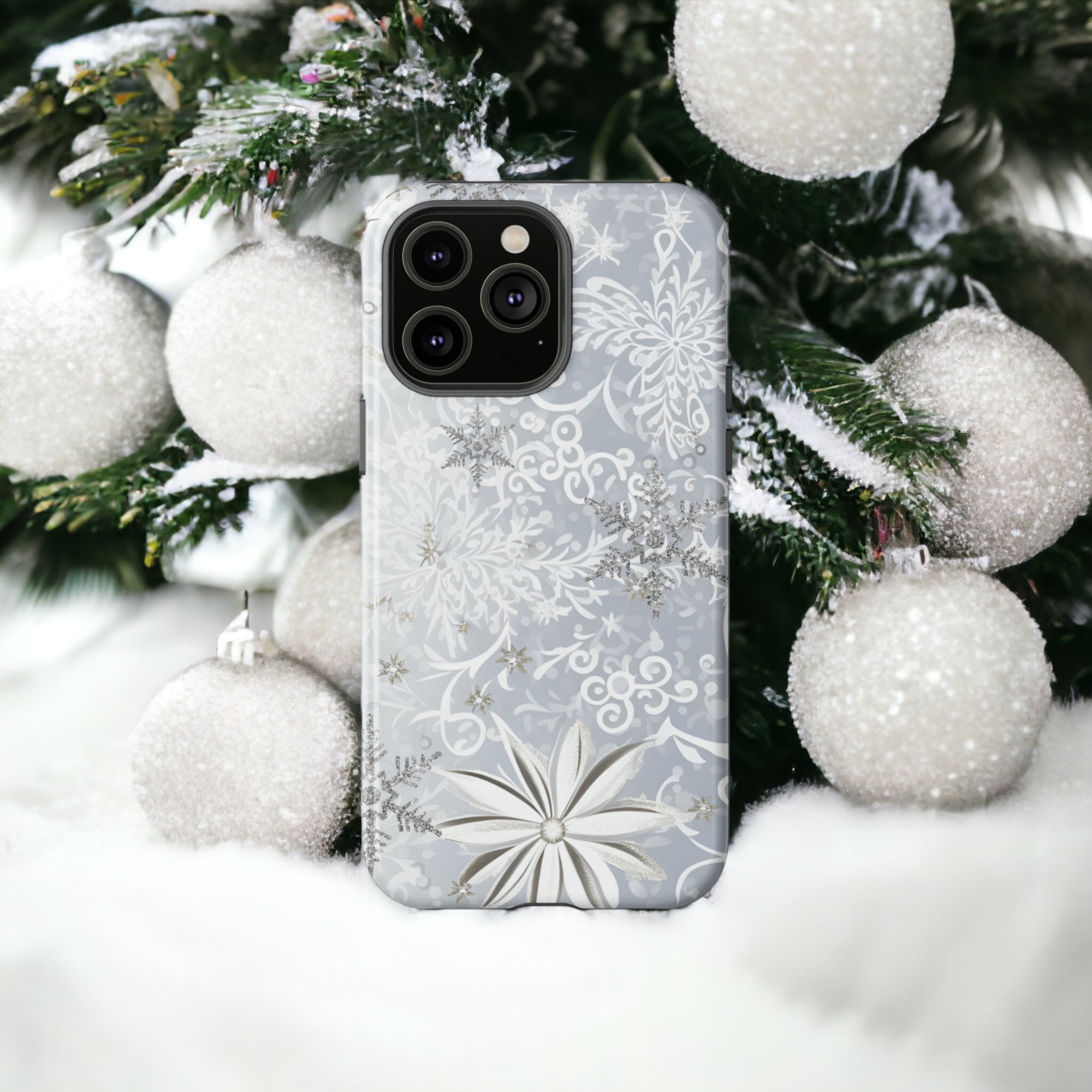 Silver Winter Snowflake Tough Case With Crisp White Frost Holiday ...