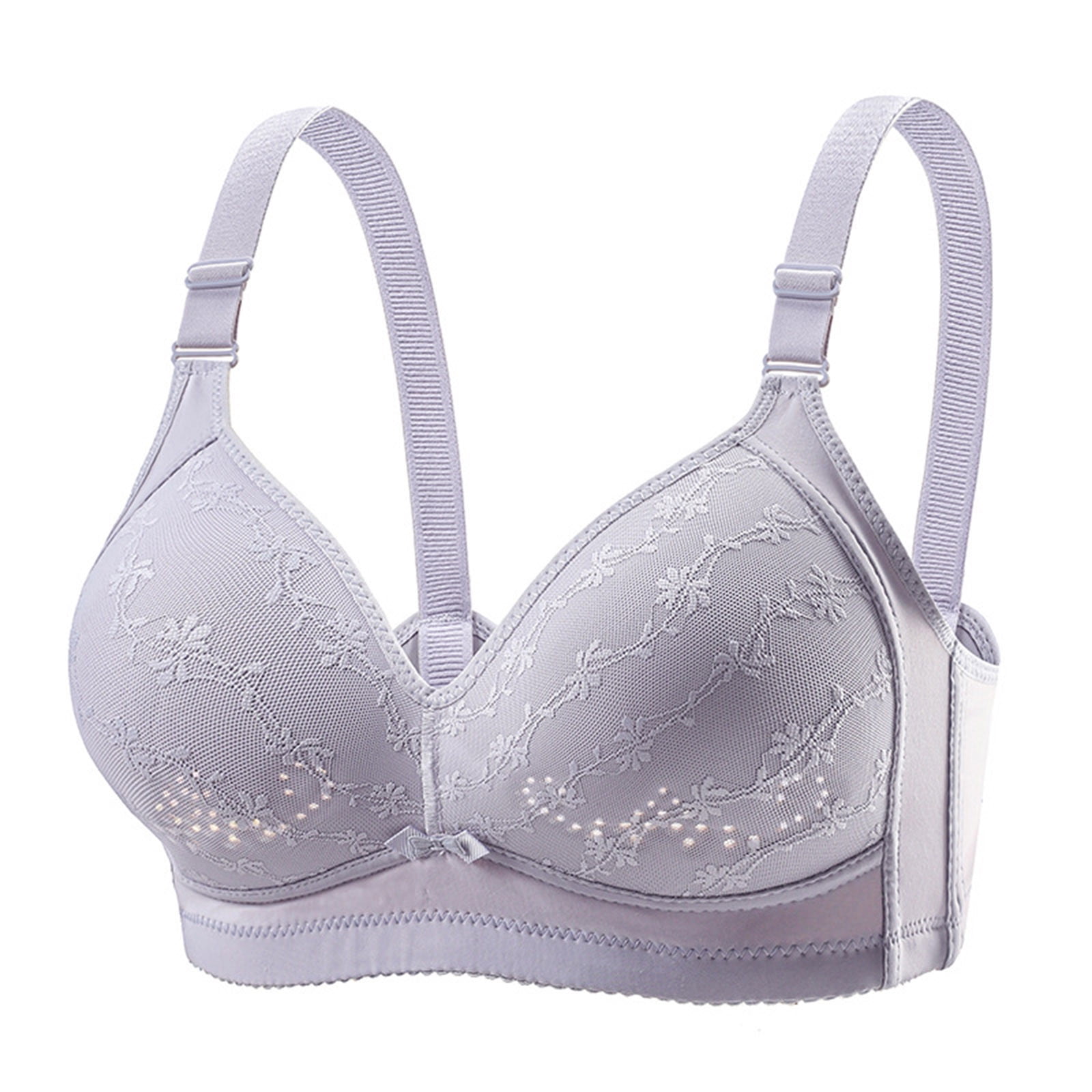 Silver Womens Button Bra for Ladies Spandex Loose Fit Oversized Thin ...
