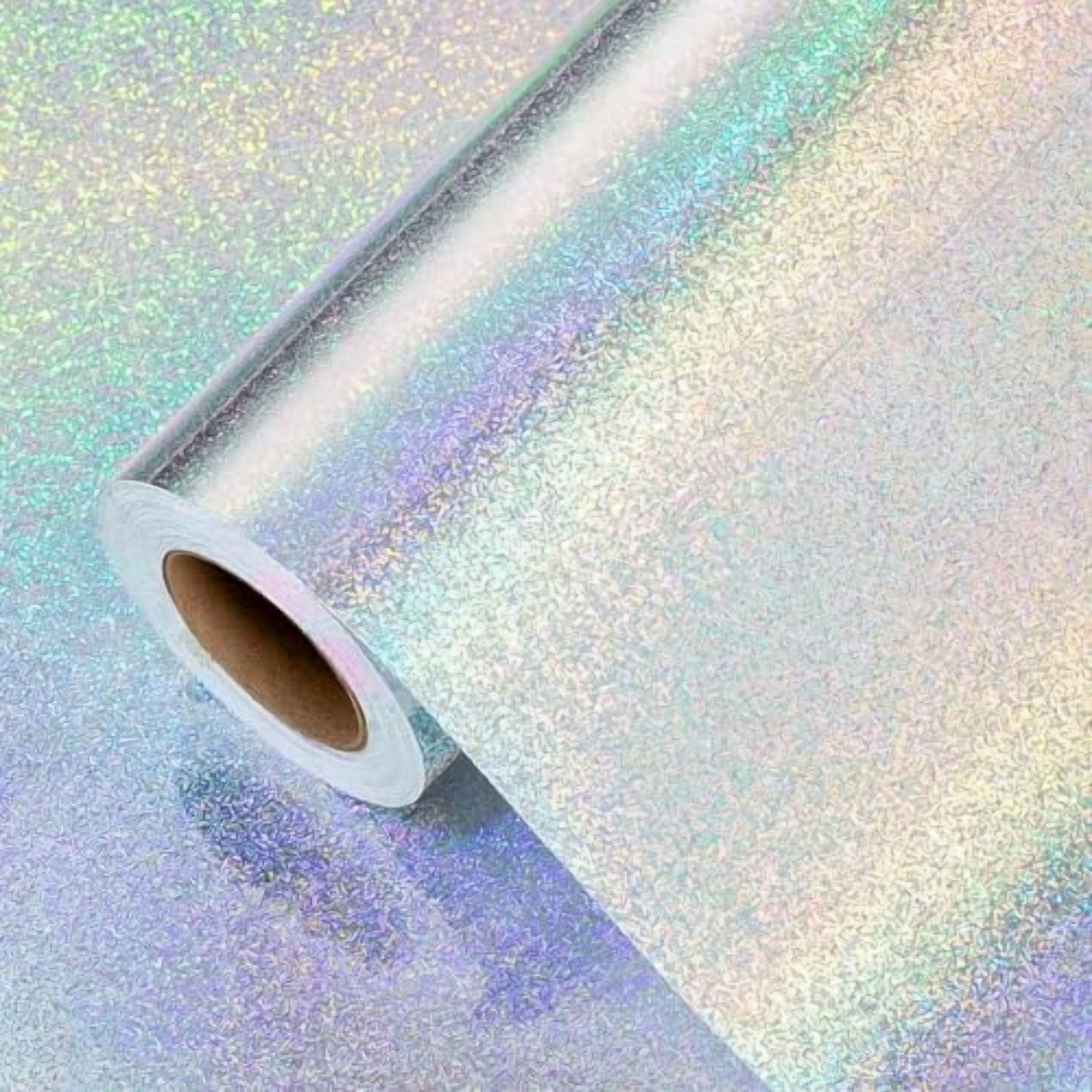 Silver Wrapping Paper Roll, Metallic Holographic Point Gift Wrap for ...